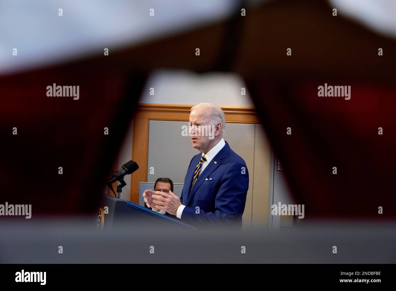 President Joe Biden speaks at the IBEW Local 26 union, Wednesday, Feb ...