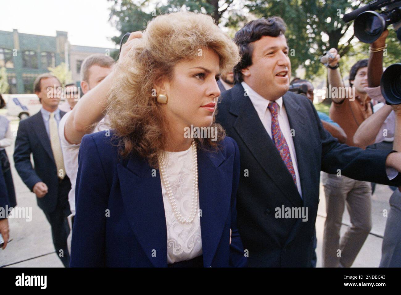 Jessica Hahn and attorney Dominic Barbara arrive at the Federal ...