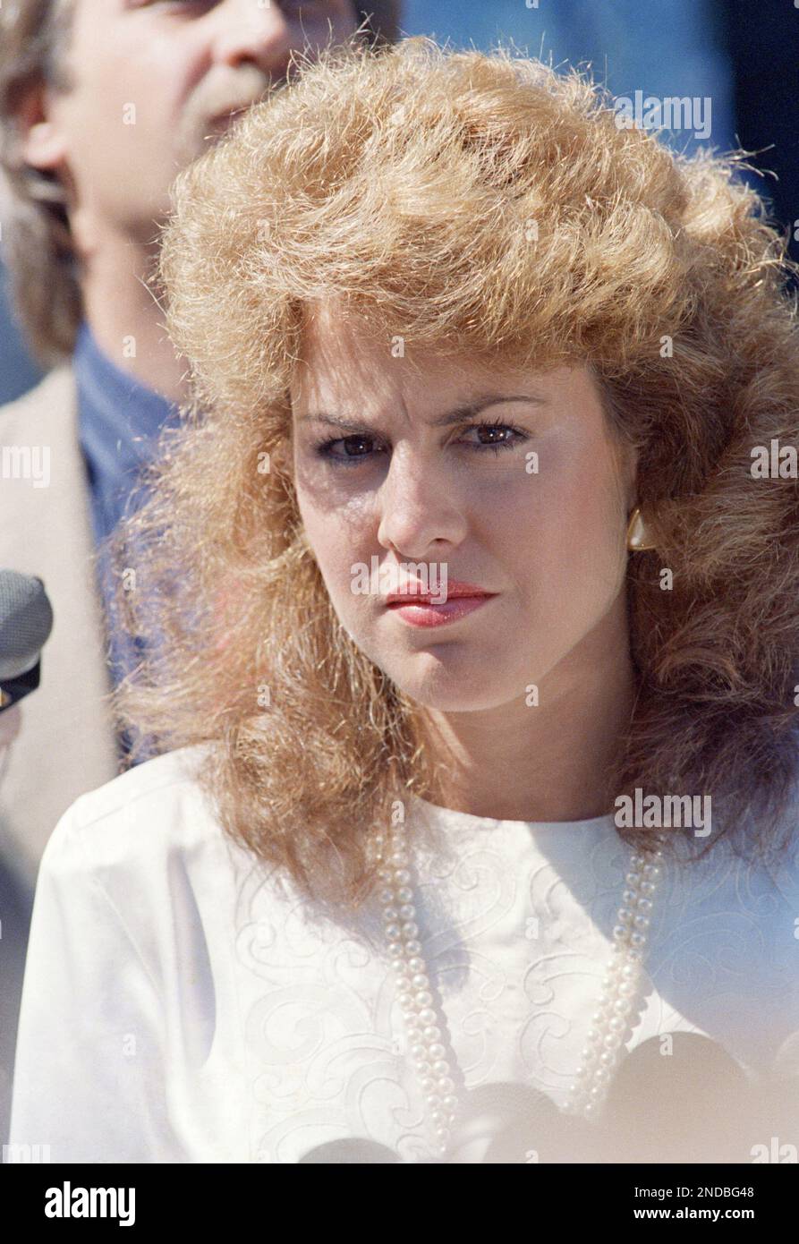 Jessica Hahn responds to a question in Charlotte, North Carolina, Sept ...