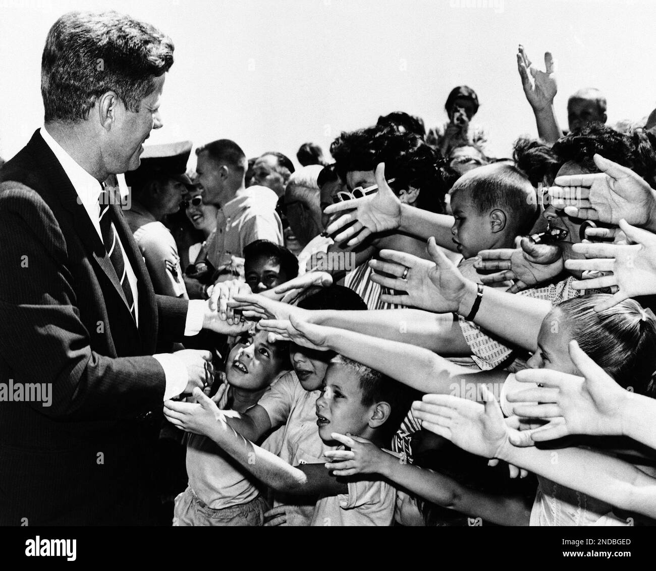 Part of 10,000 persons who greeted President Kennedy in Fresno ...
