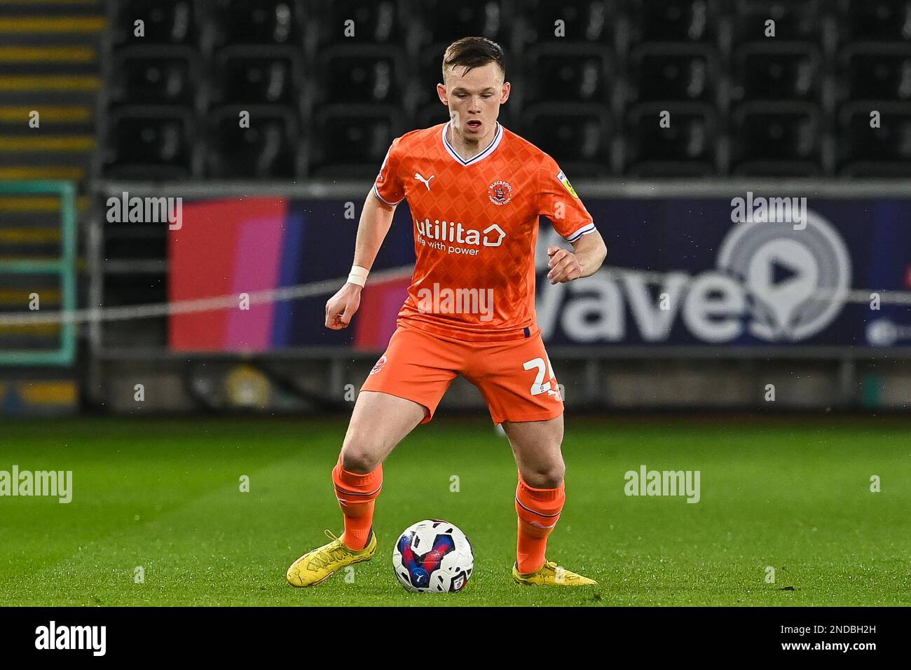 Andy Lyons #24 of Blackpool in action during the game during the Sky ...