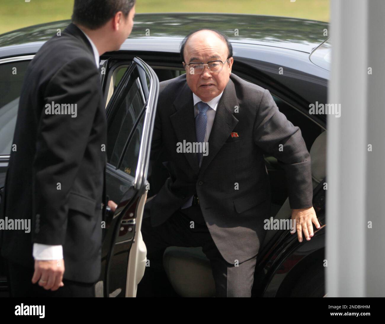 North Korean Foreign Minister Pak Ui Chun arrives for a meeting with ...