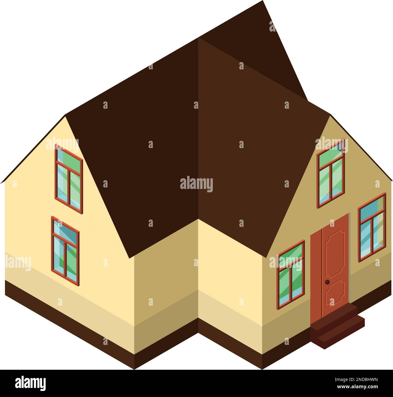 Suburban house icon. Isometric building. Town architecture Stock Vector ...