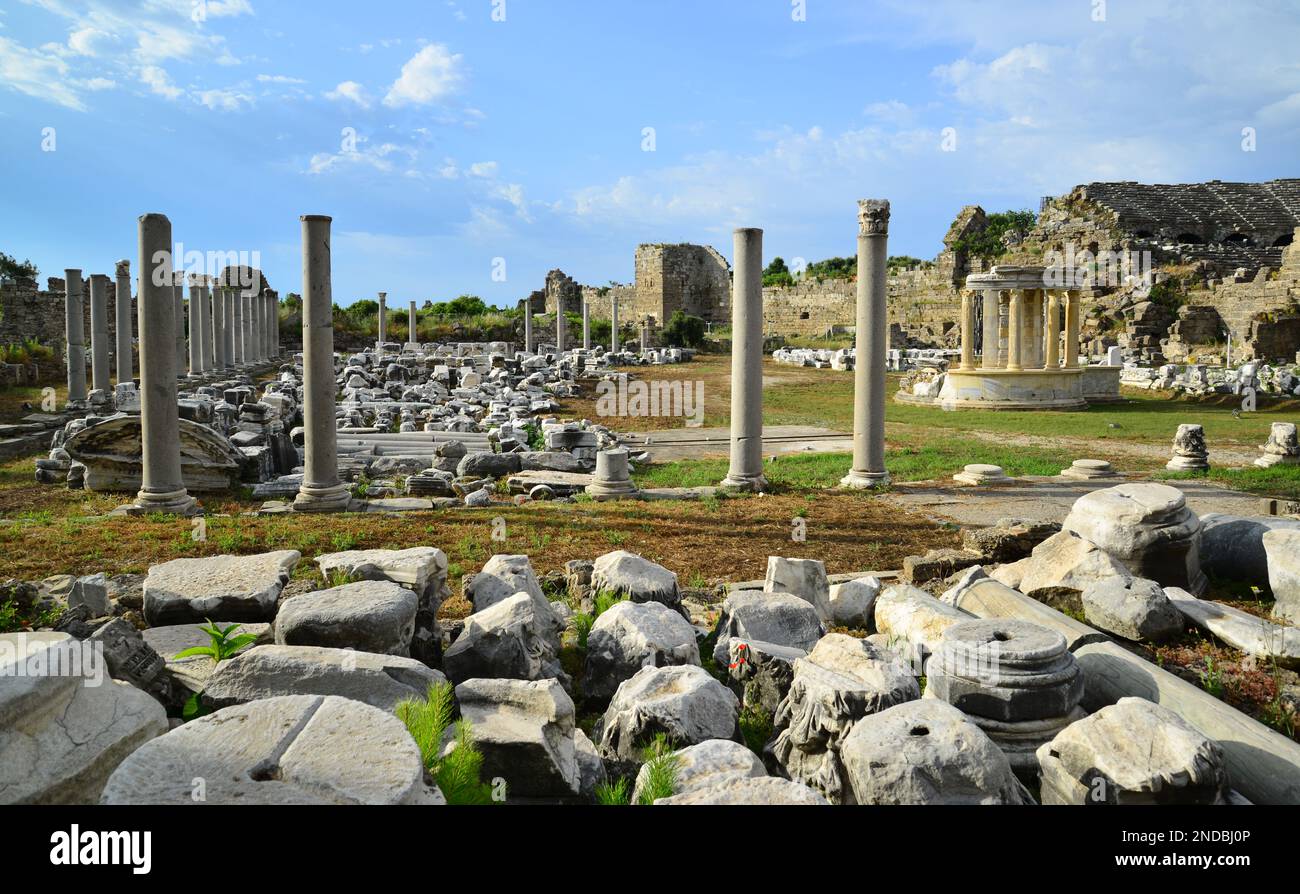Side Ancient City - Antalya - TURKEY Stock Photo - Alamy