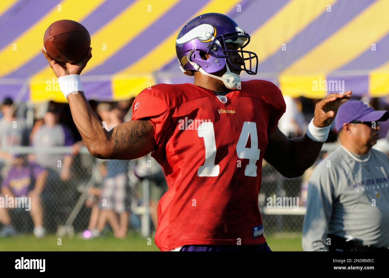 In this photo made Saturday, July 31, Minnesota Vikings rookie ...