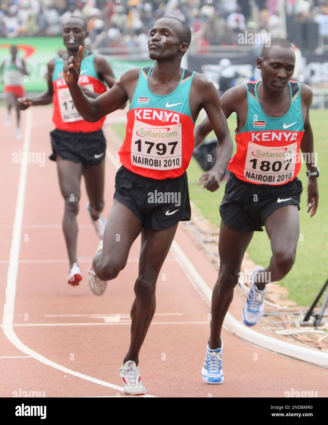 Edwin Soy, front left, and Vincent Yator, right, with Mark Kiptoo ...