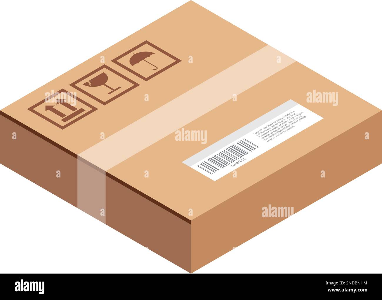 Isometric cargo box icon. Closed sealed carton container Stock Vector ...