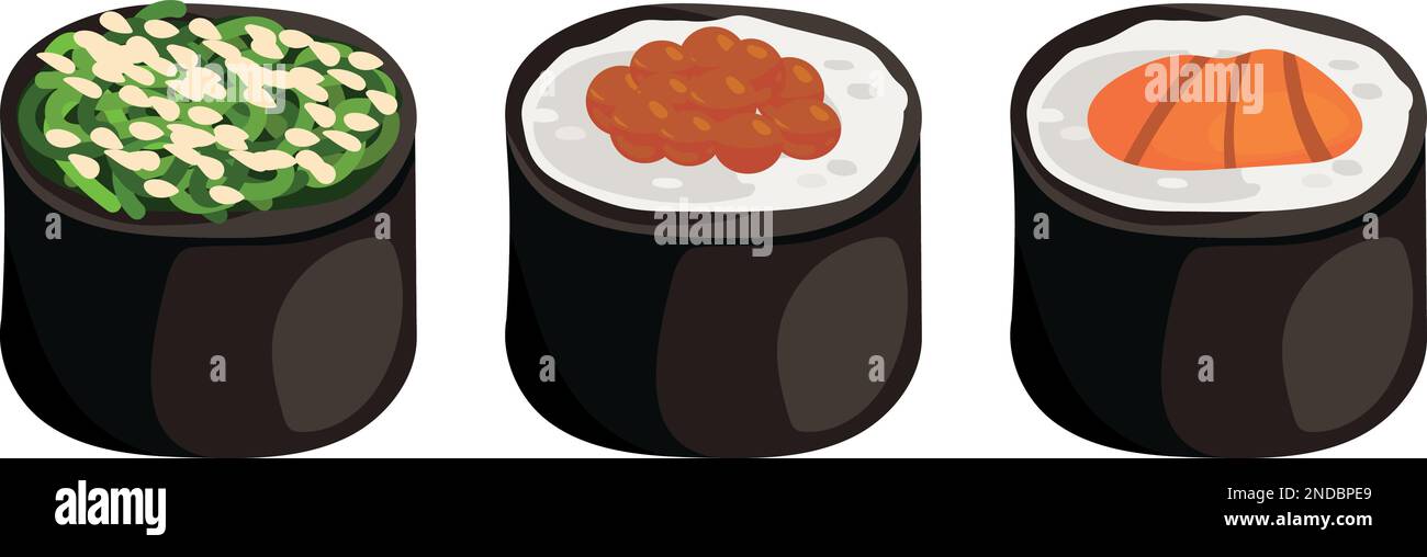 Sushi rolls cartoon food icon. Asian dish Stock Vector Image & Art - Alamy