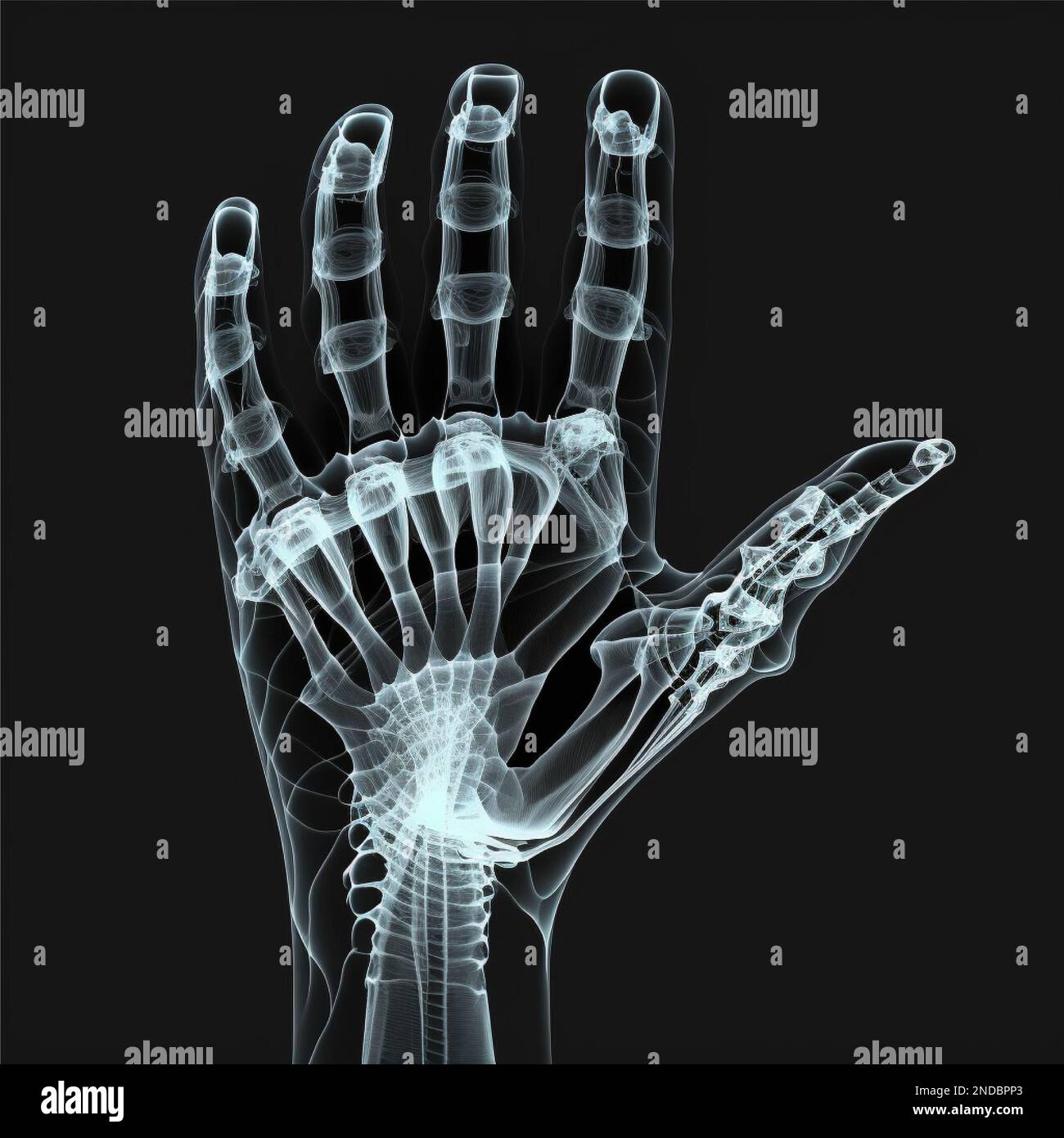 X-rayed human hand. X-ray of hand bones ps 10 Stock Photo - Alamy