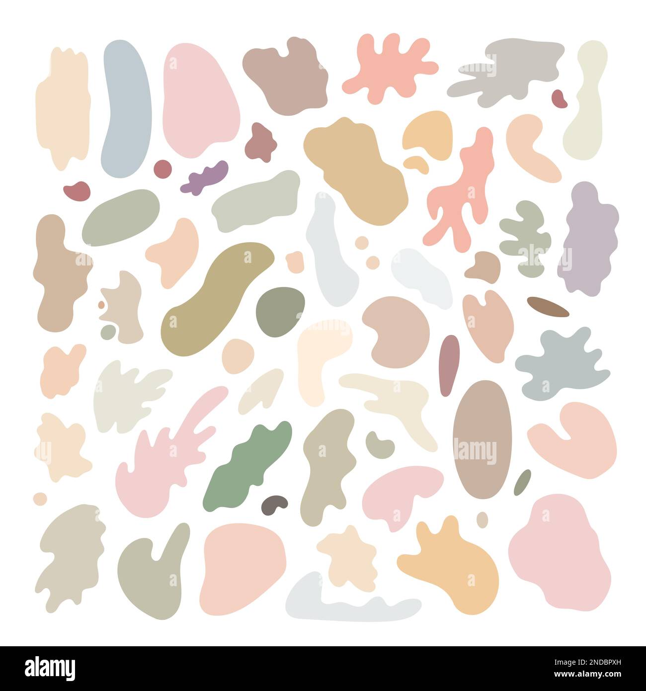 Boho style abstract shapes set, simple hand drawn art objects vector ...