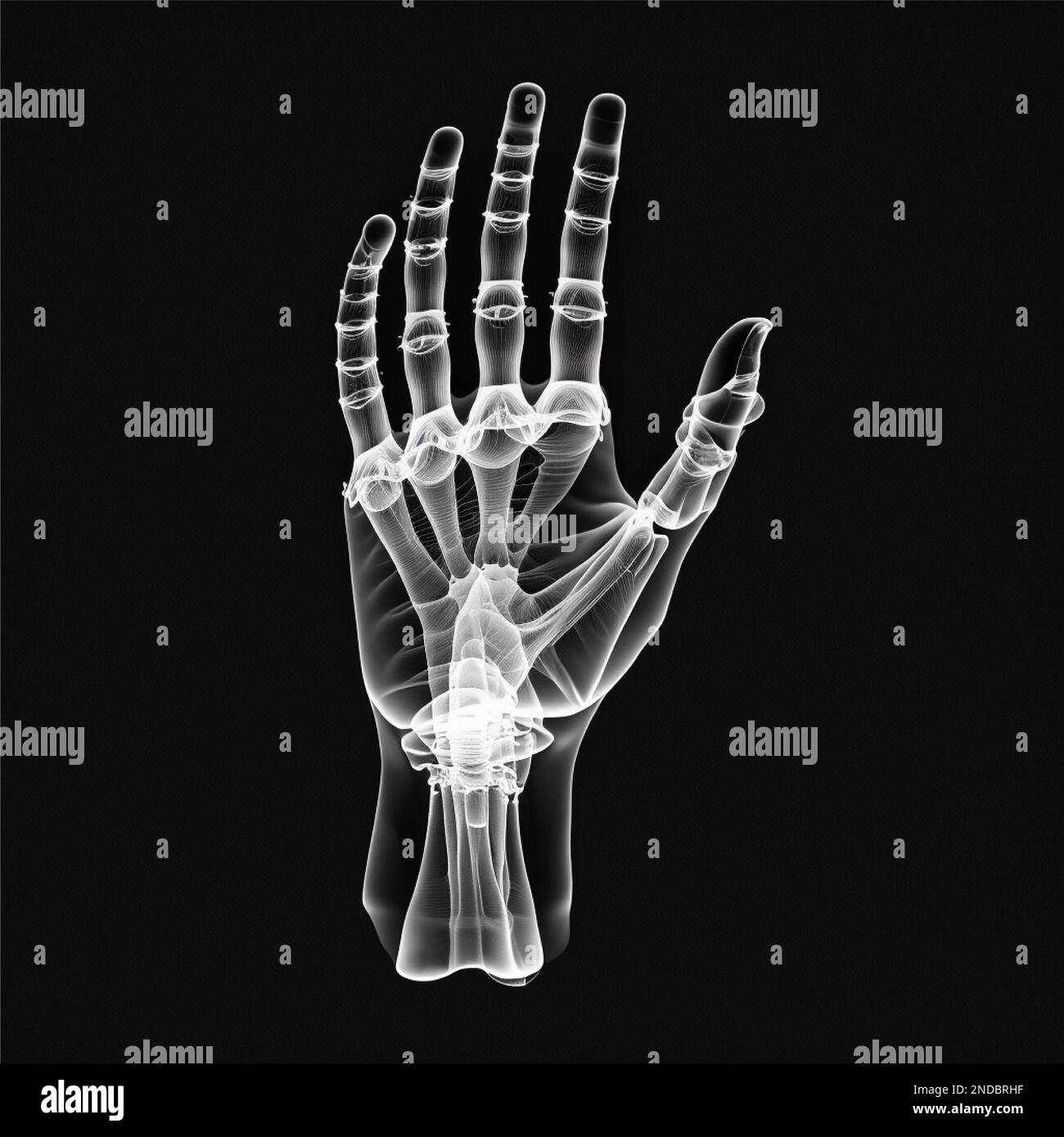 X-rayed human hand. X-ray of hand bones ps 10 Stock Photo - Alamy