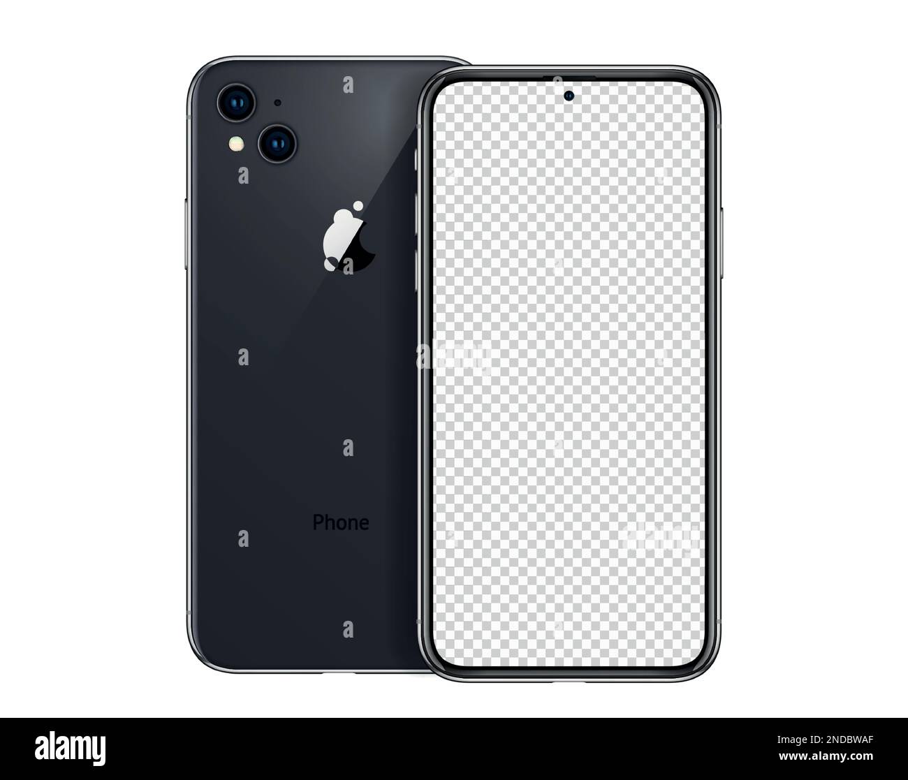 Realistic smart phone mockup. Cell phone isolated on white concept with ...