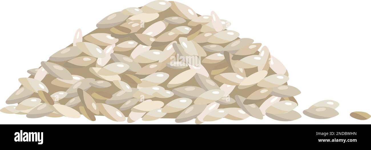 Rice pile. Realistic raw grain. Organic seeds Stock Vector Image & Art - Alamy