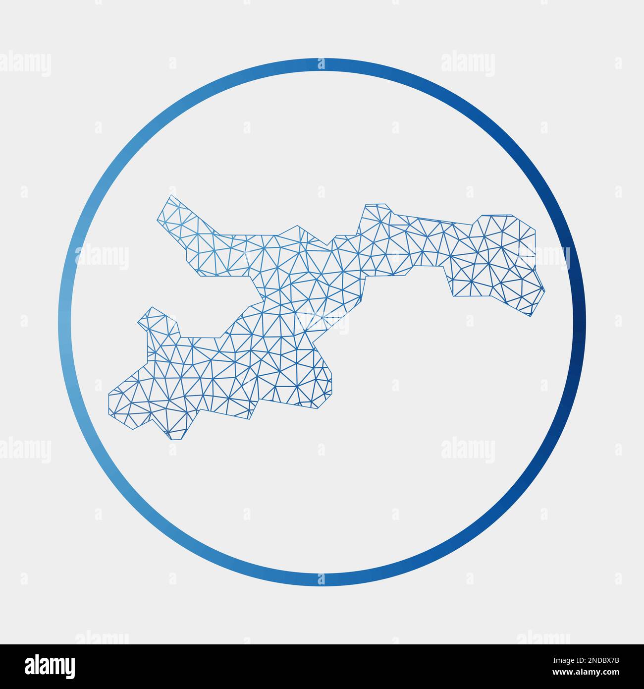 Norman Island icon. Network map of the island. Round Norman sign with ...