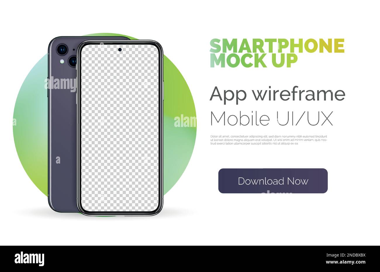 Smartphone presentation concept. Realistic trendy no frame cell phone ...