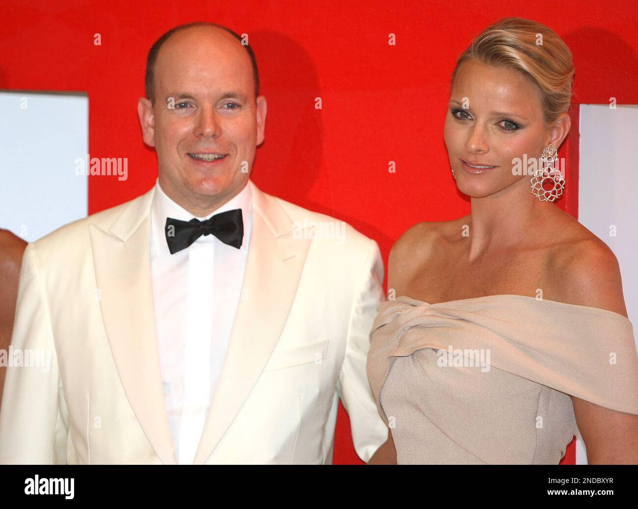 Prince Albert II of Monaco with his fiancee Charlene Wittstock, arrives ...