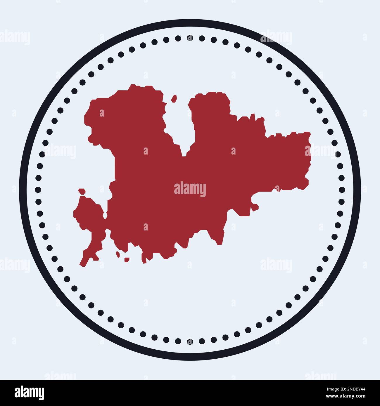 Mykonos round stamp. Round logo with island map and title. Stylish ...