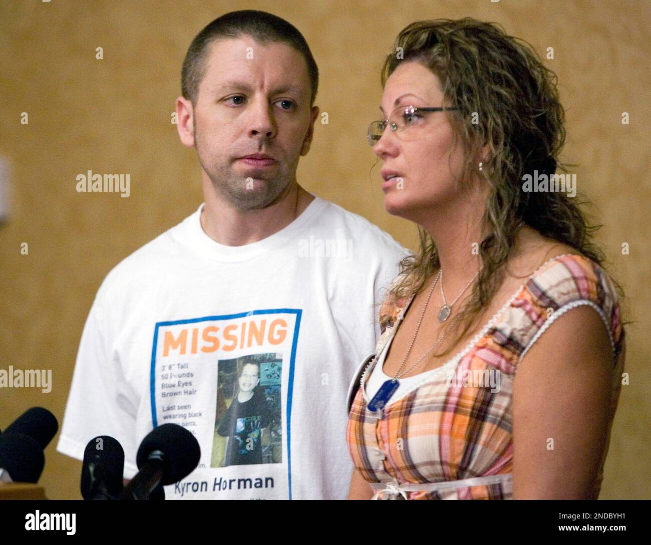 Kaine Horman, left, father of missing seven-year-old Kyron Horman, and ...