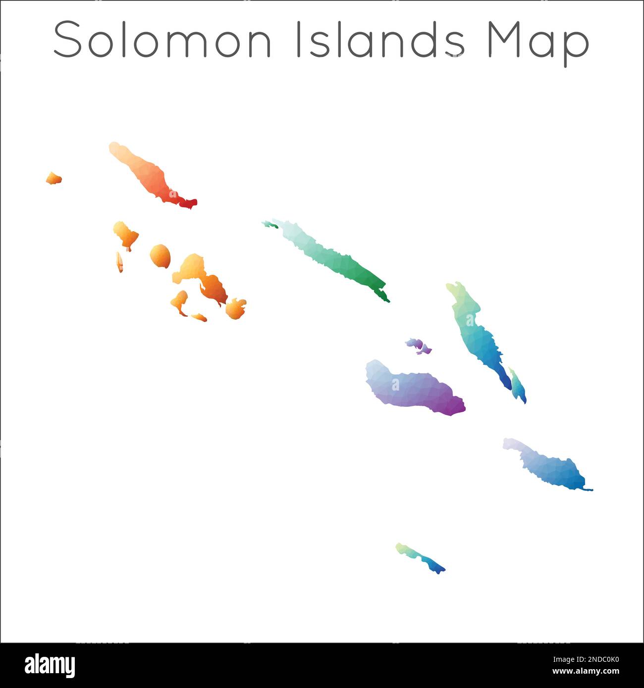 Low poly map of Solomon Islands. Solomon Islands geometric polygonal ...