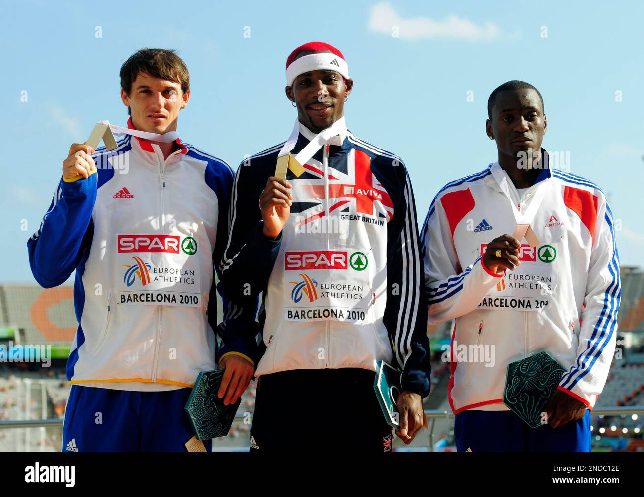 Britain's Phillips Idowu, Romania's Marian Oprea, left, and France's ...