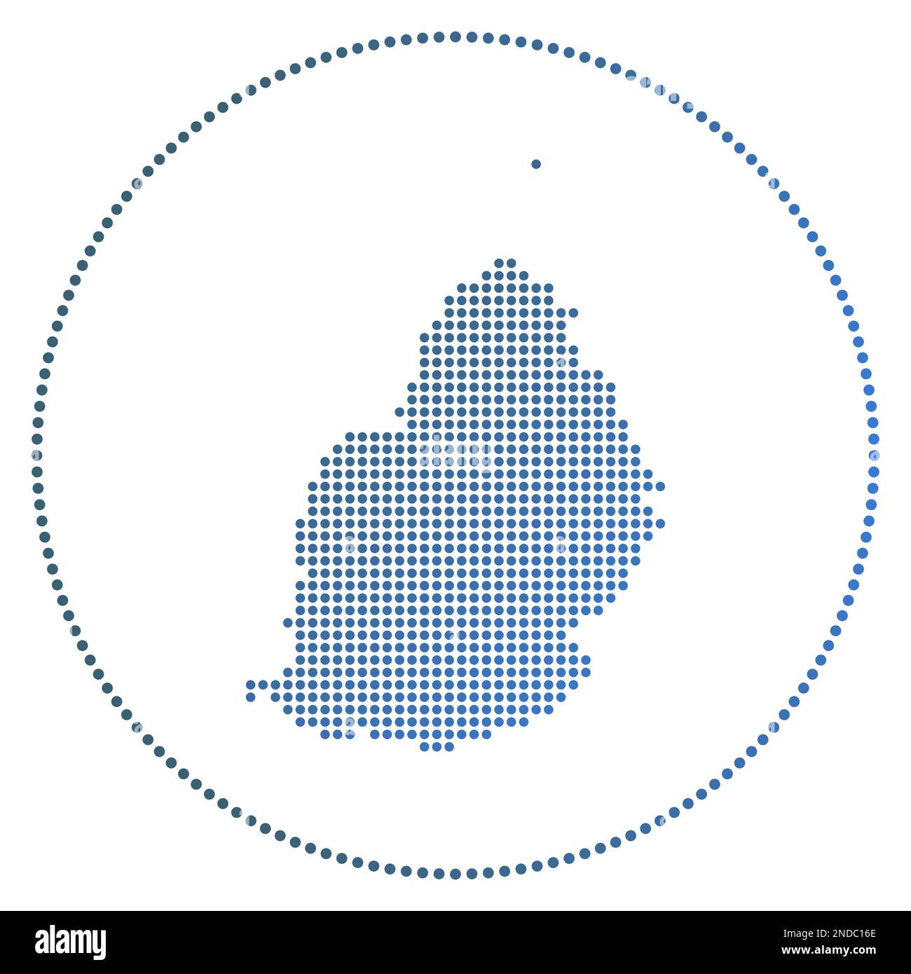 Mauritius digital badge. Dotted style map of Mauritius in circle. Tech ...