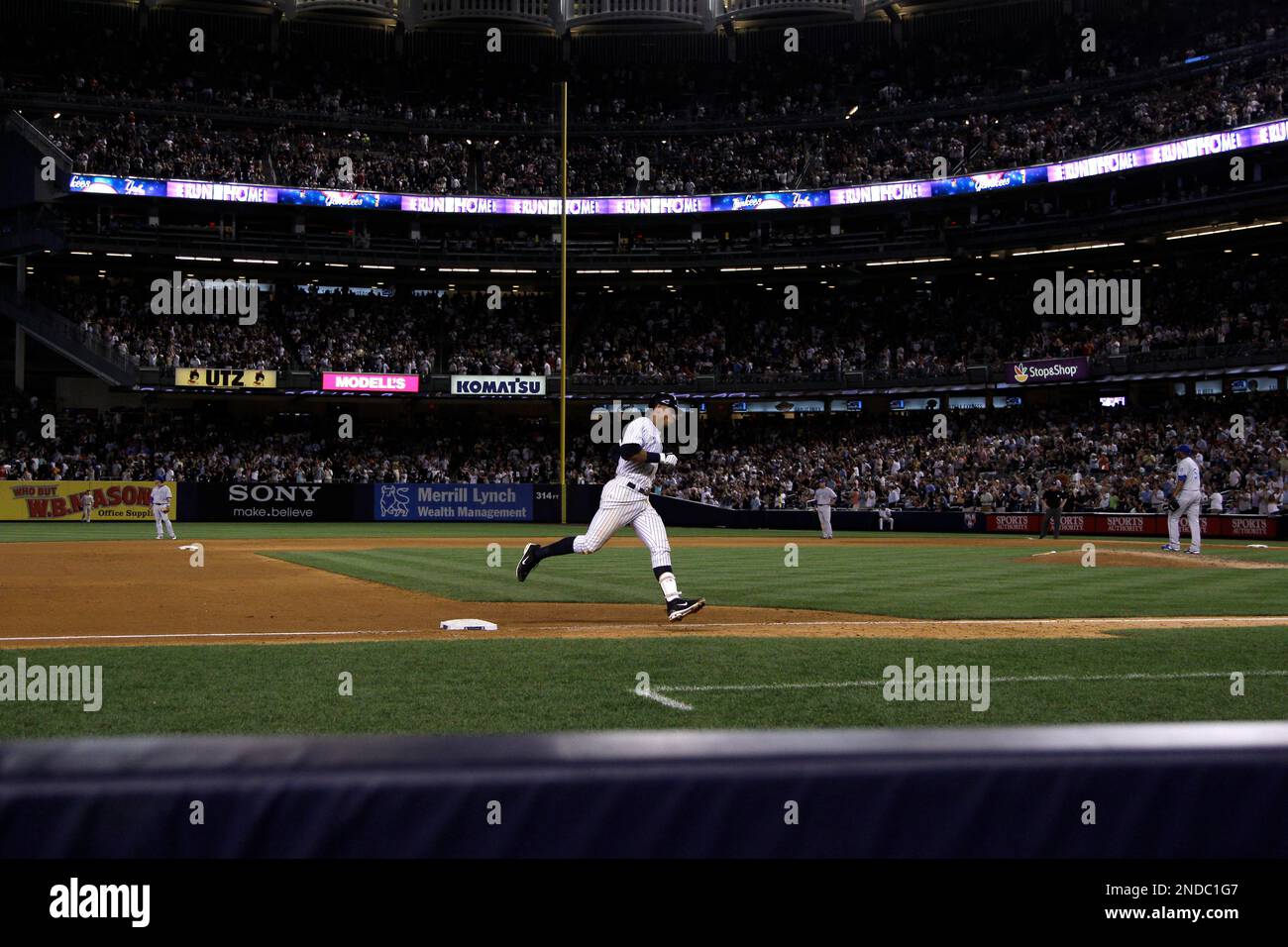 Alex Rodriguez rounds third base after hitting his 599th career home ...