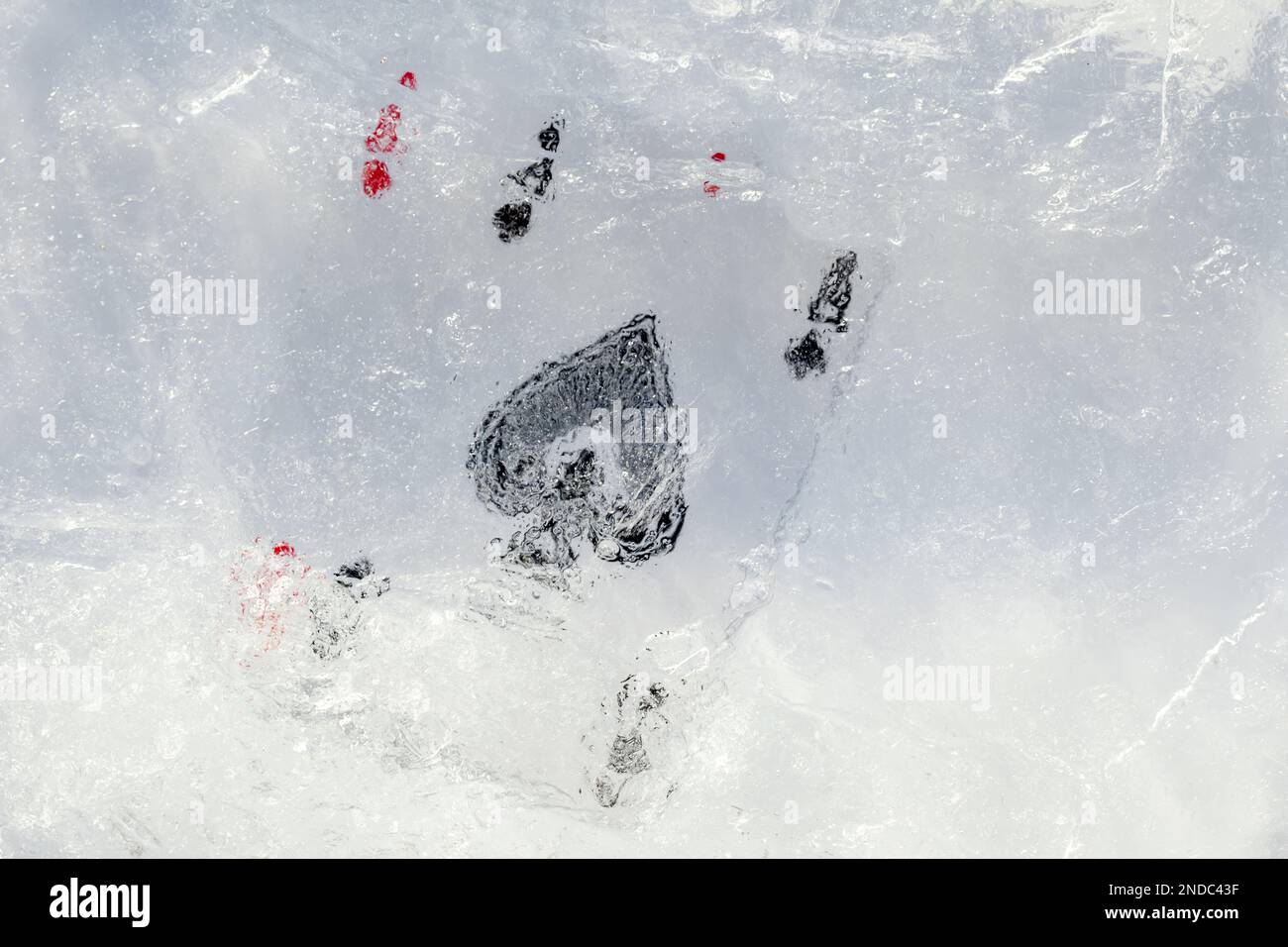 Ace playing cards frozen in ice under water. Ace of hearts and ace of ...