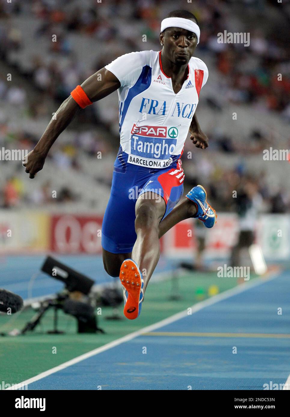 France's Teddy Tamgho competes in the Men's Triple Jump final during ...