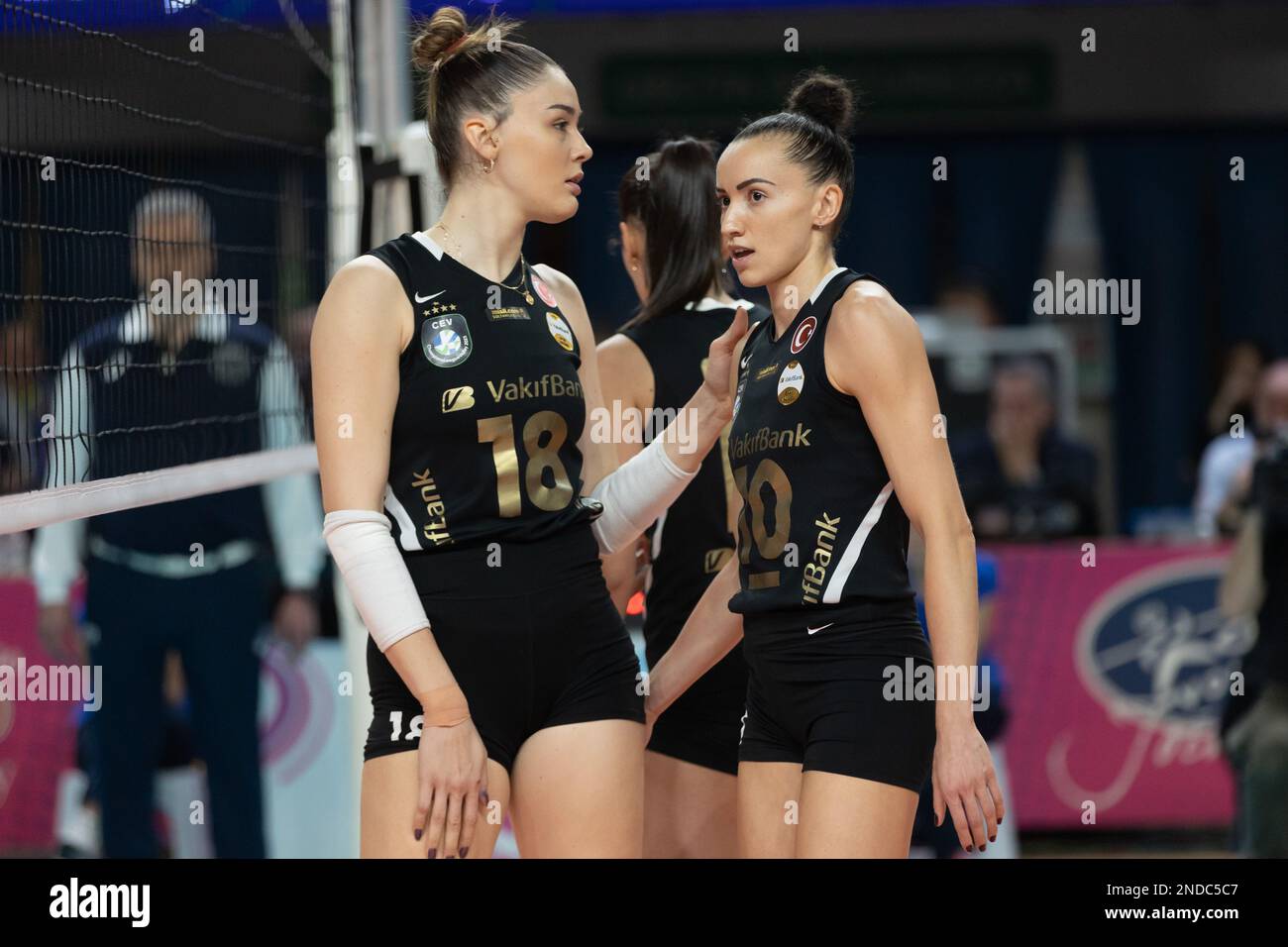 Zehra Gunes (Vakifbank Istanbul) and Gabi Guimaraes (Vakifbank Istanbul ...