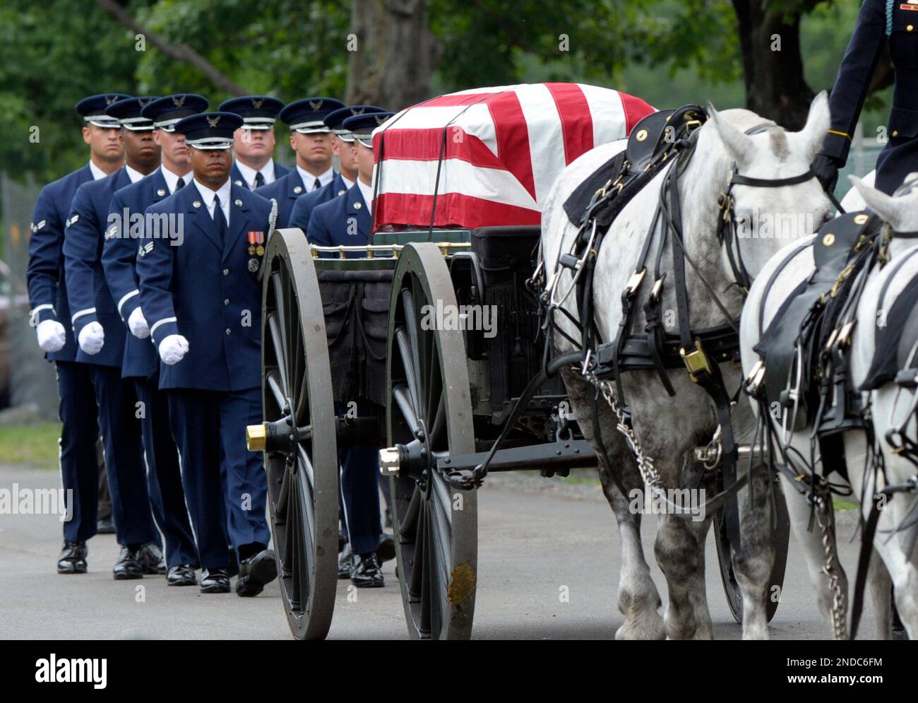 The caisson carrying Lt. Col. Spann Watson, who served during World War ...