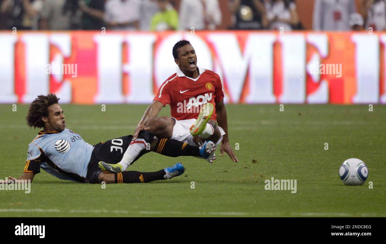 Manchester United's Nani, right, and Major League Soccer All-Stars ...