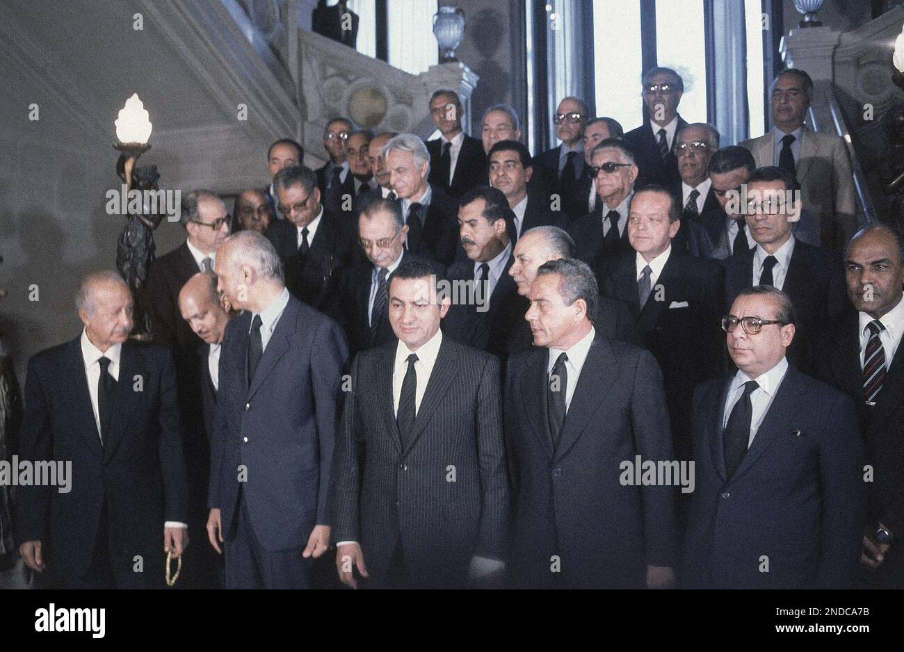 New Egyptian President Hosni Mubarak with new cabinet that was sworn in ...