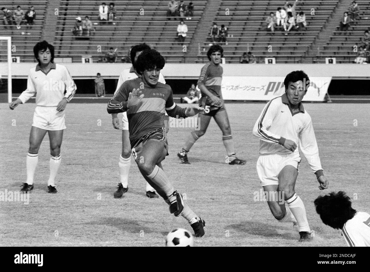 Argentina's star player Diego Maradona appears to be dancing with the ...