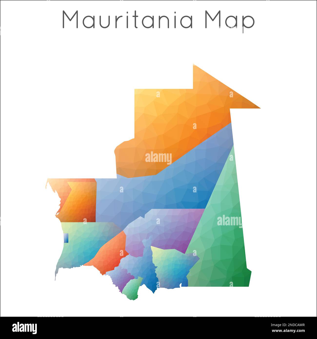 Mauritania polygonal map hi-res stock photography and images - Alamy