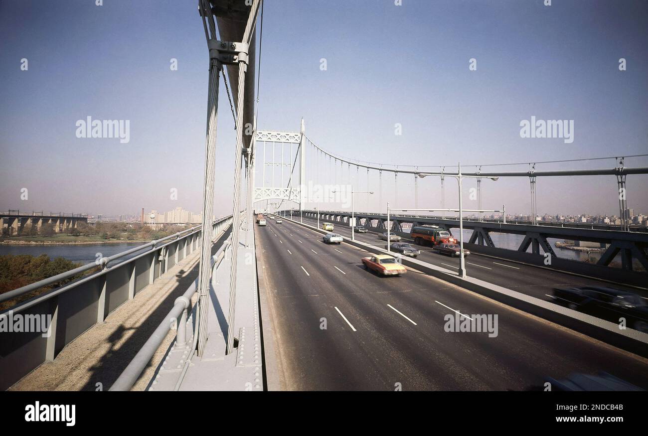 Traffic on the Triborough Bridge in New York is shown, June 9, 1969 ...