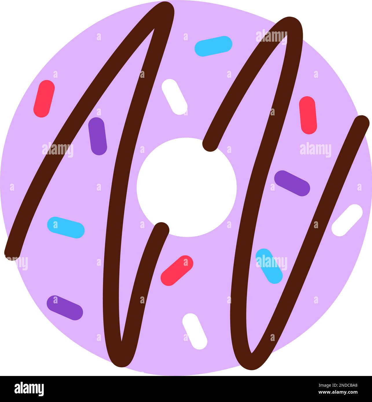 Flat purple donut decorated with colorful sprinkle Stock Vector Image ...