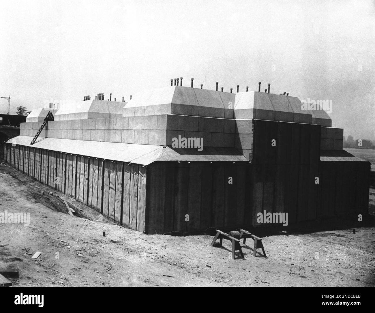 The Triborough Bridge Astoria pier is shown in the beginning stage of ...