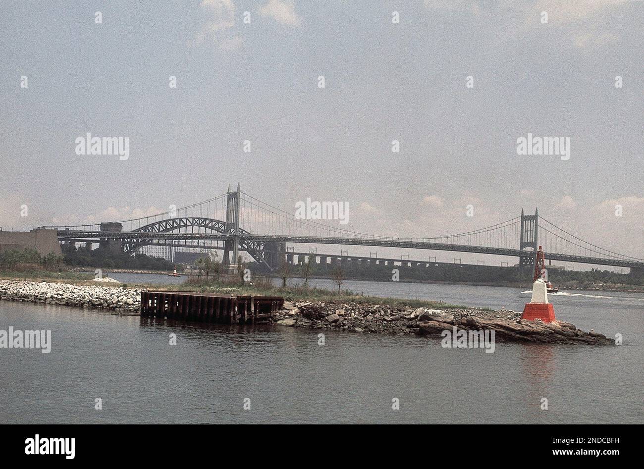 The Triborough Bridge in New York is shown, with the arched Hellgate ...