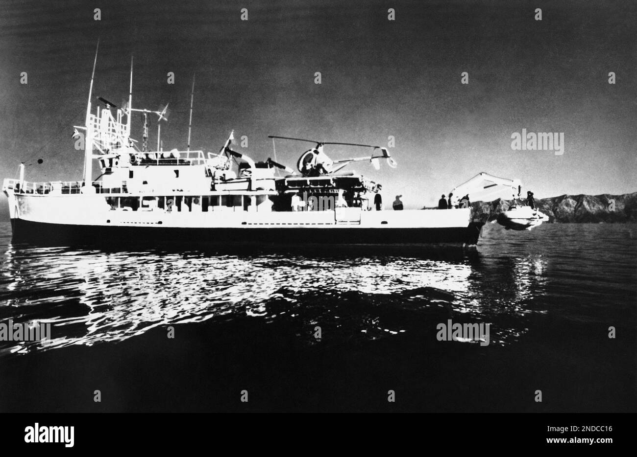 Jacques Cousteau's ship Calypso in March 1980. (AP Photo Stock Photo ...