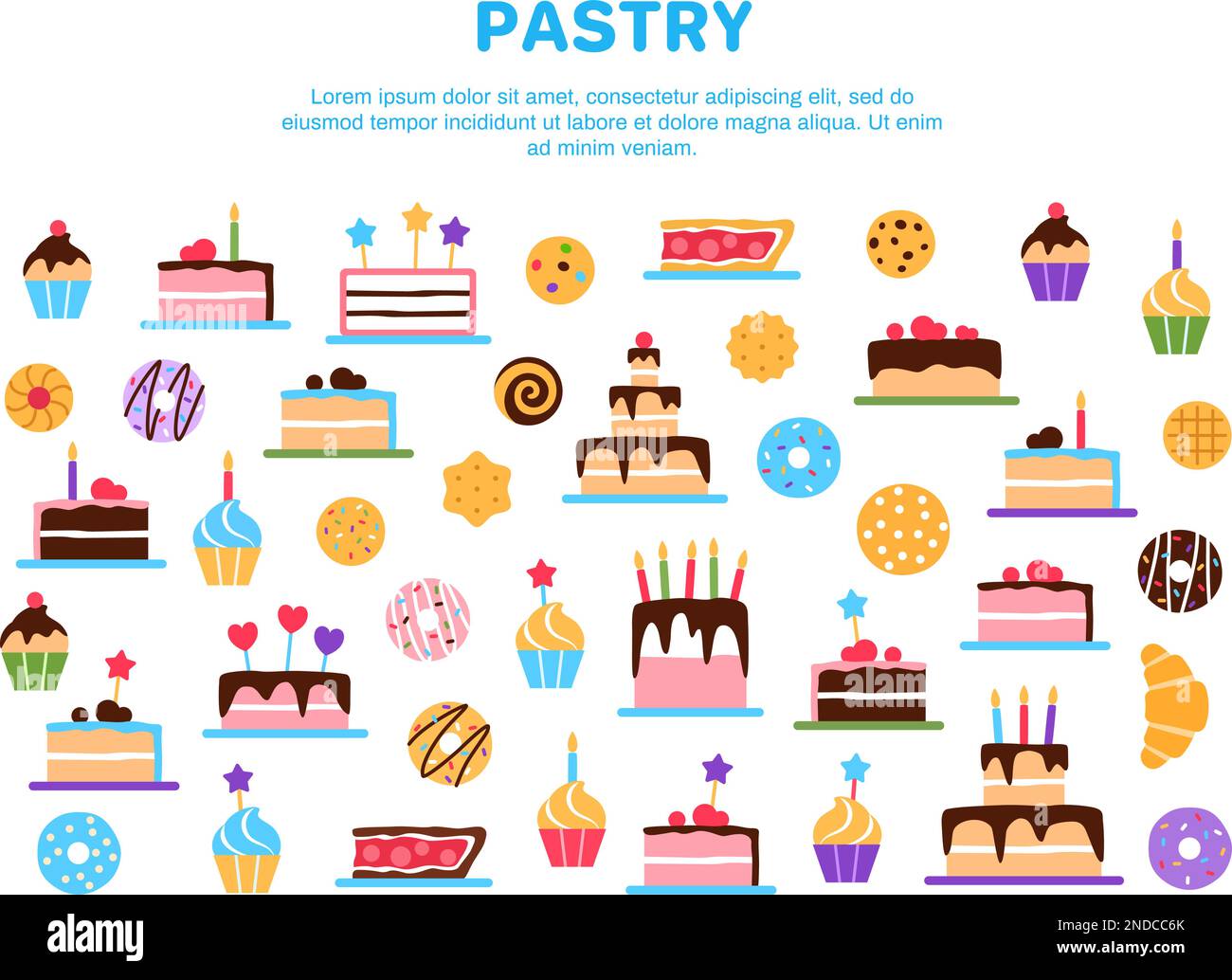 Pastry background with text space Stock Vector Image & Art - Alamy