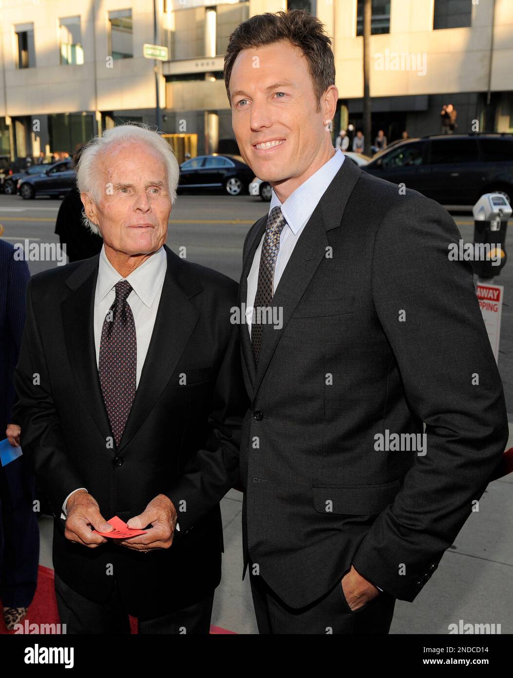 Dean Zanuck, right, producer of the film "Get Low," poses with his ...
