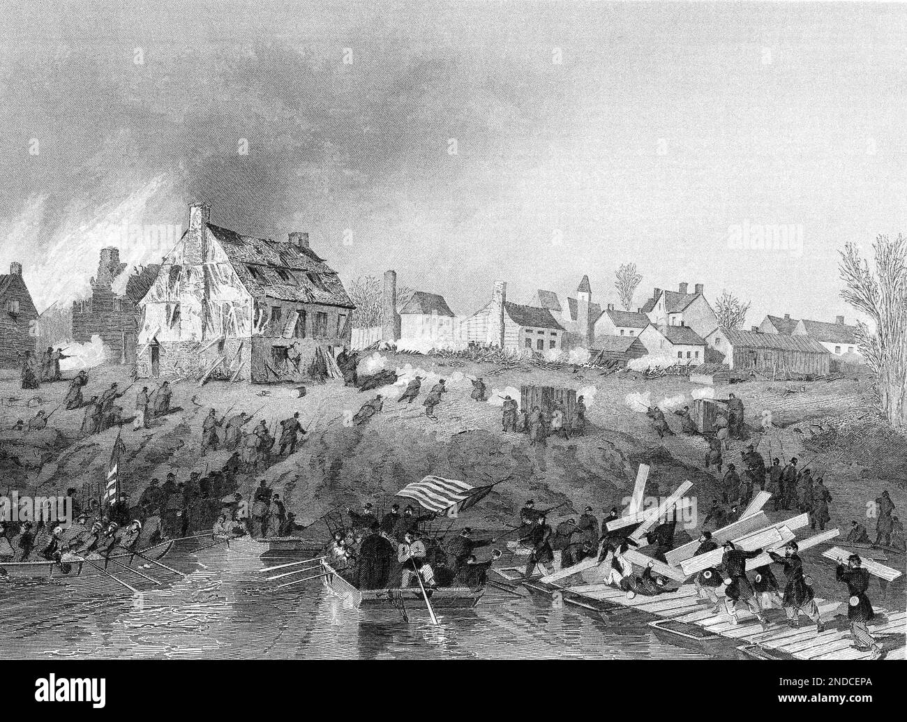 The fight for the pontoon bridges during the battle of Fredericksburg ...