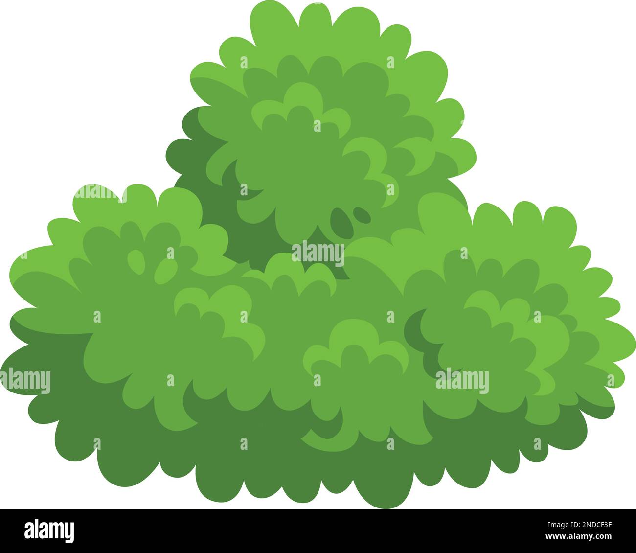 Green foliage icon. Cartoon bush. Game landscape element Stock Vector ...