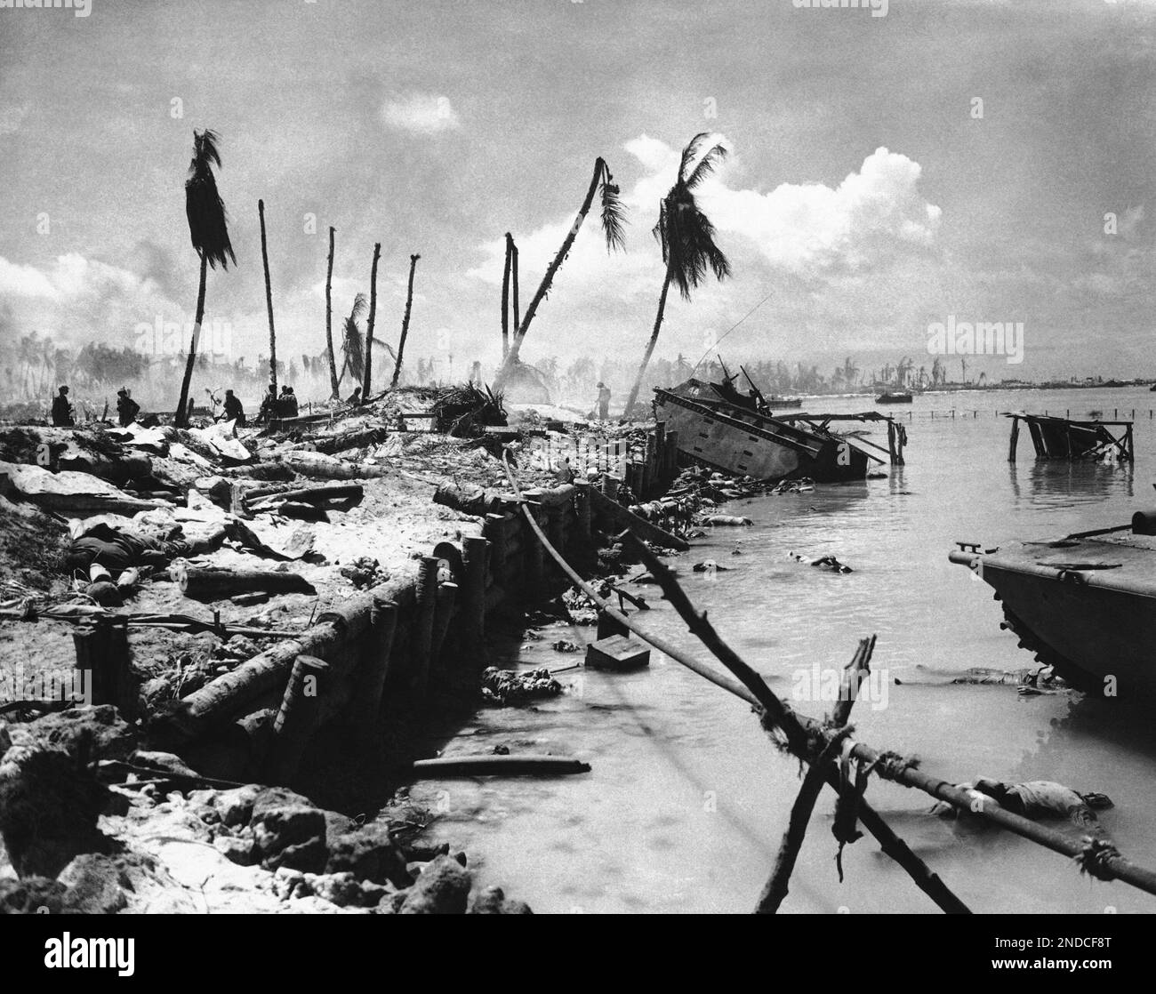 This was the scene on Betio Island in the Tarawa Atoll, Kiribati, Nov ...