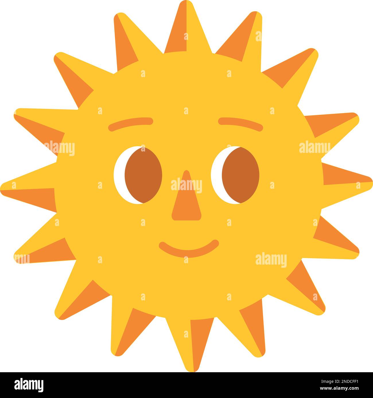 Cute summer sun. Yellow hot weather icon Stock Vector Image & Art - Alamy