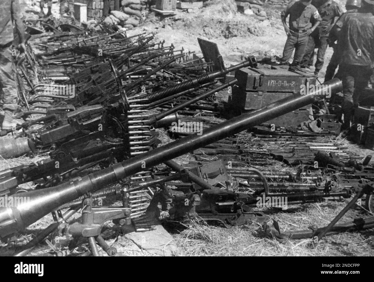This stockpile of weapons was captured by troopers of the 3rd ARVN ...