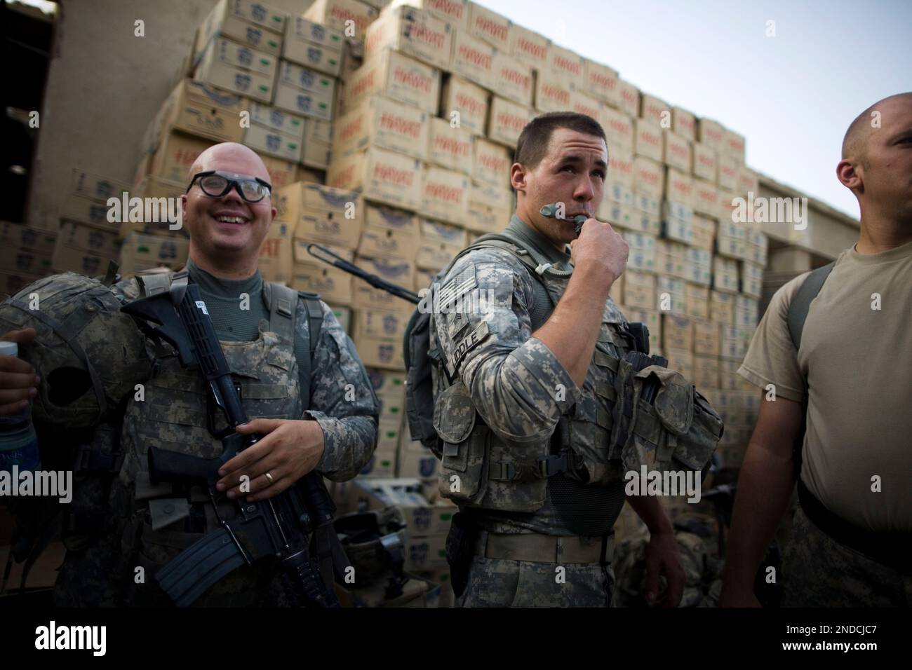 US soldiers Spc. Joshua Socha, left, and Sgt. Liddle from the 1-320th ...