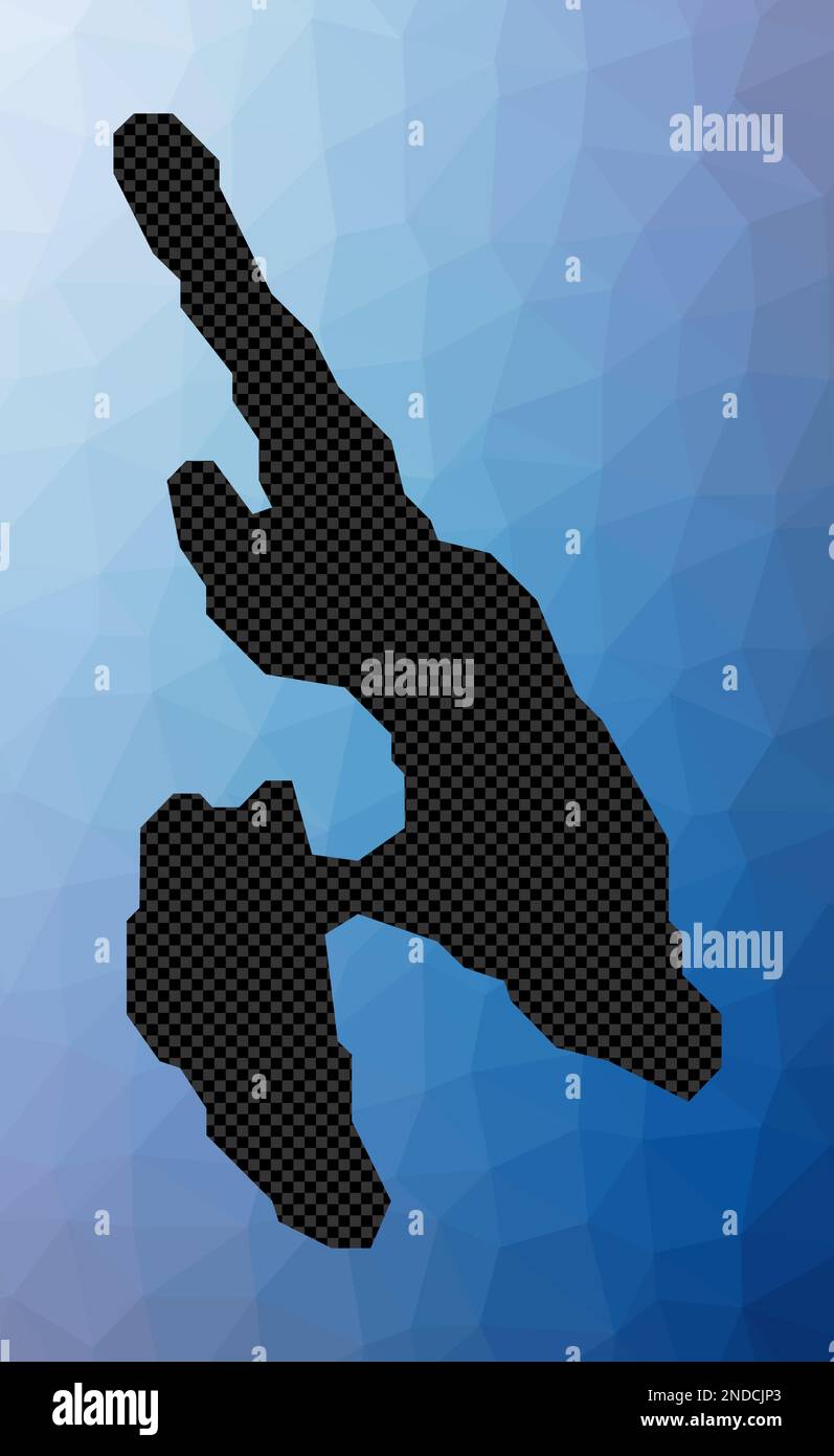 Ko Phi Phi geometric map. Stencil shape of the island in low poly style ...