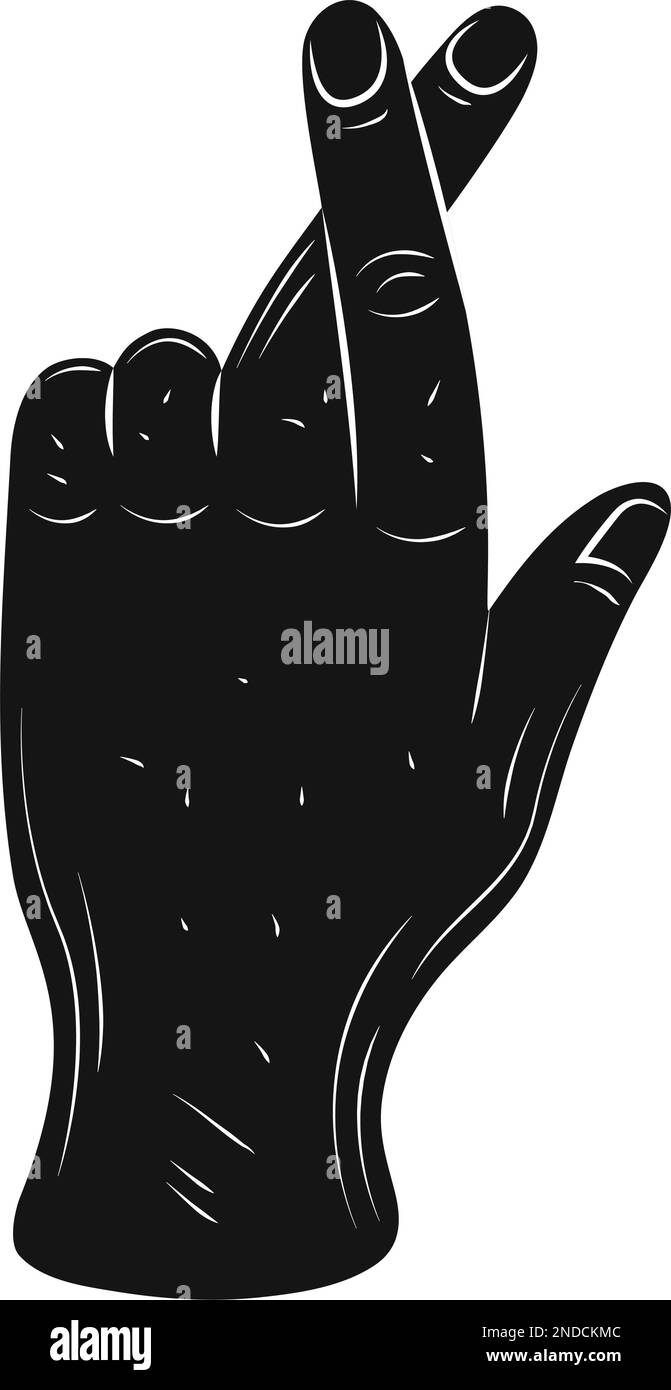 Hand fingers crossed Black and White Stock Photos & Images - Alamy