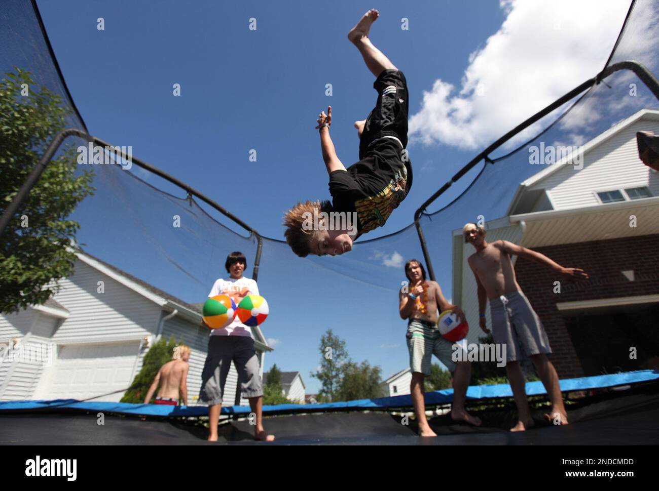 Sean Thompson, 15, does a flip during the Weather Channel's "Ultimate ...